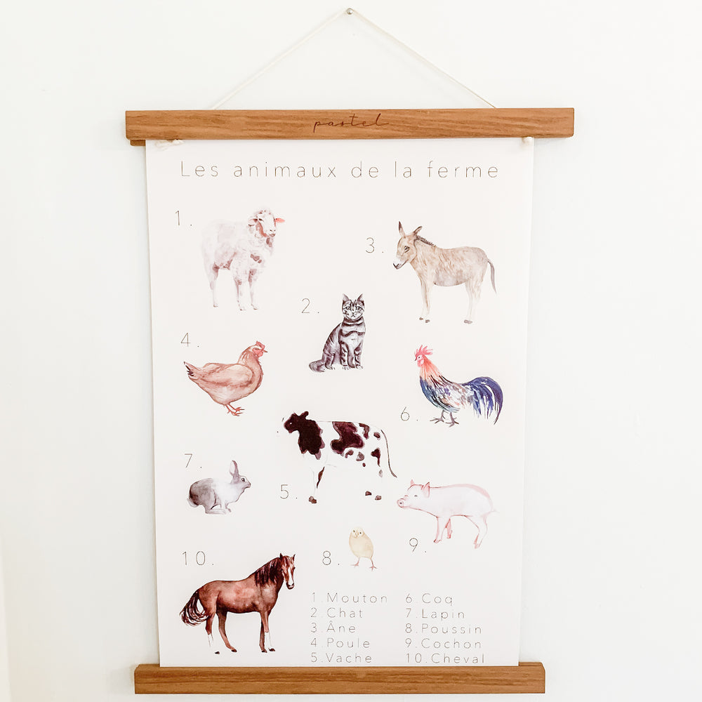 Decorative & Educational Poster "Farm Animals"